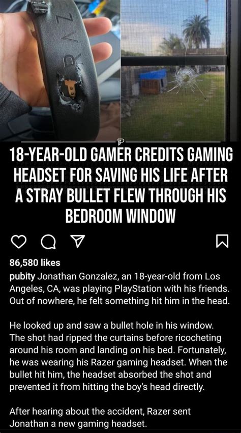 18 YEAR OLD GAMER CREDITS GAMING HEADSET FOR SAVING HIS LIFE AFTER A STRAY BULLET FLEW THROUGH