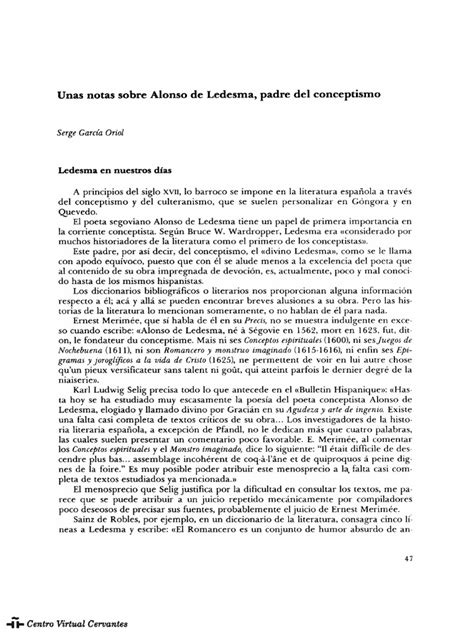 Unas Notas Sobre Alonso De Ledesma Pdf