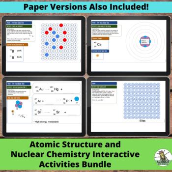 Atomic Structure And Nuclear Chemistry Interactive Activity Bundle