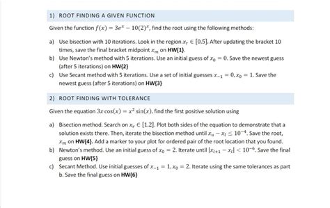 Solved ROOT FINDING A GIVEN FUNCTIONGiven The Function Chegg