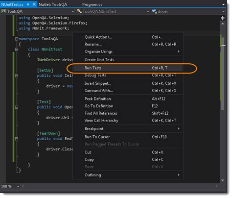 How To Write Selenium Test Using Nunit Framework