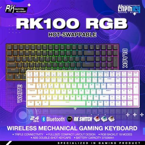 Jual Royal Kludge Rk Hotswap Rgb Wireless Mechanical Gaming Keyboard Di Seller Metalic