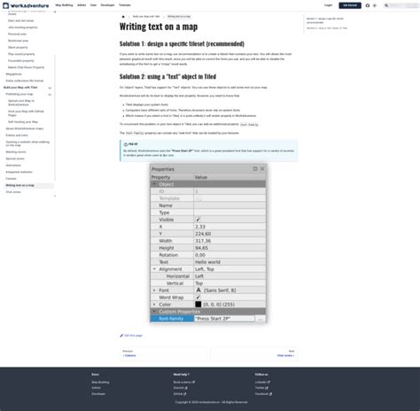 Writing Text On A Map Workadventure Documentation Pdf Typefaces World Wide Web
