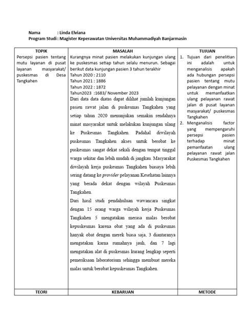 Tebel Penelitian Linda Pdf Kesehatan Holistik
