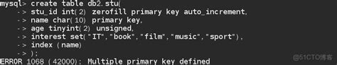 Mysql中出现multiple Primary Key Defined报错提示之解决办法诺亚神龟zz的技术博客51cto博客