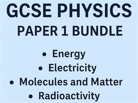 Aqa Gcse Physics Paper 1 Bundle Teaching Resources