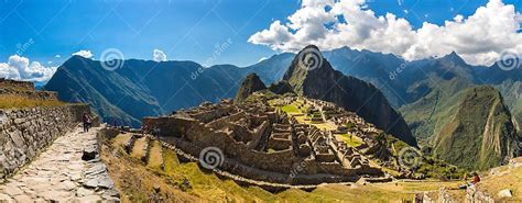 Geheimzinnige Stad Machu Picchu Peru Zuid Amerika De Incan Ruïnes