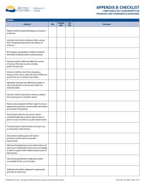 Fillable Online APPENDIX B CHECKLIST Fax Email Print PdfFiller