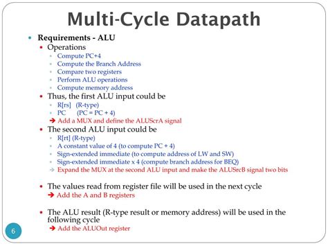Ppt Basic Mips Architecture Multi Cycle Datapath And Control