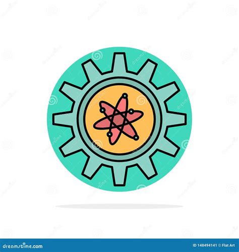 Experiment Gear Setting Lab Abstract Circle Background Flat Color Icon Stock Vector