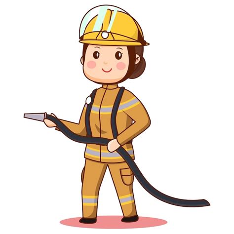 Lady Firefighter Cartoon Black Girl Firefighter Clipart By