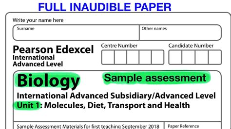 Pearson Edexcel Ial Biology Past Papers
