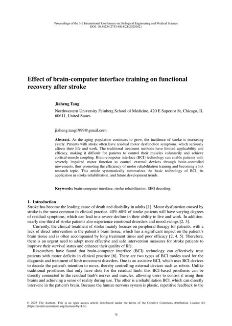 Pdf Effect Of Brain Computer Interface Training On Functional Recovery After Stroke