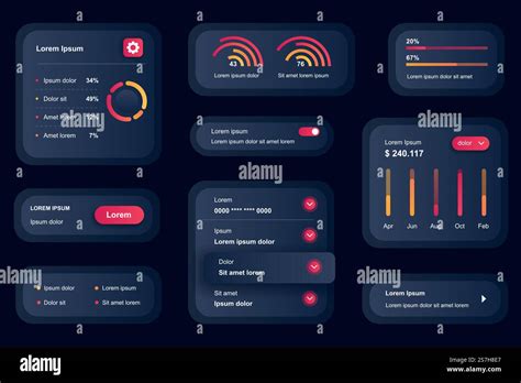 Gui Elements For Business Analytics Mobile App Statistics Diagrams And