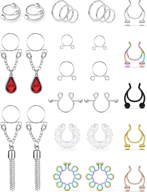 Scerring Fake Nipple Ring Stainless Steel Non Piercing