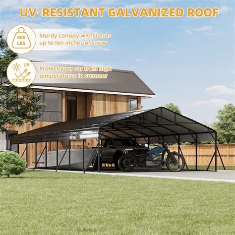 Garvee 20 X 40 Foot Metal Carport With A Galvanized Steel Roof Heavy