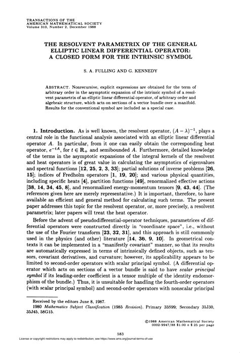 The Resolvent Parametrix Of The General Elliptic Linear Differential Operator A Closed Form For