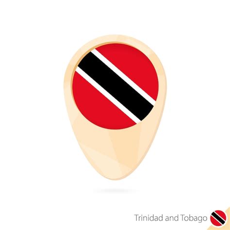 Premium Vector Map Pointer With Flag Of Trinidad And Tobago Orange Abstract Map Icon