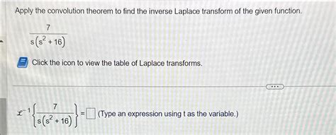 Solved Apply The Convolution Theorem To Find The Inverse