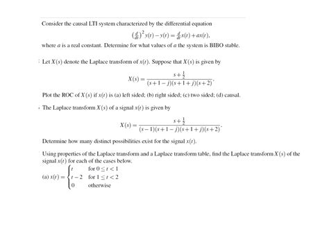 solved consider the causal lti system characterized by the