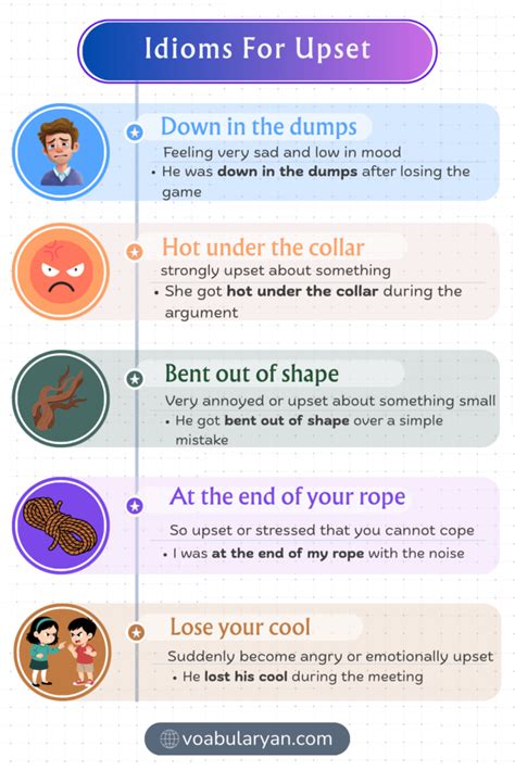 Idioms For Upset Meanings And Examples Vocabularyan