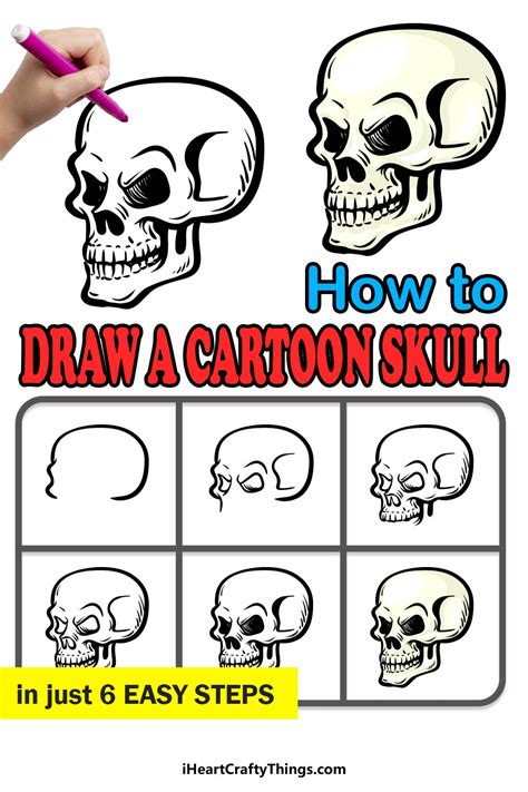 How To Draw A Cartoon Skull A Step By Step Guide Skull Art Drawing Cute Easy Drawings Cool