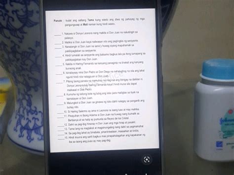 Panuto Isulat Ang Salang Tama Kung Wasto StudyX