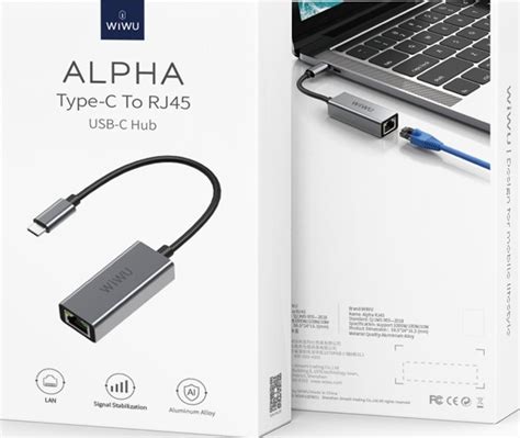Wiwu Alpha Type C To RJ45 USB C Hub Gray ALPHARJ45G Buy Best Price In UAE Dubai Abu Dhabi