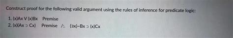 construct proof for the following valid argument
