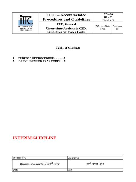 Ittc Procedure For Cfd Application Pdf Computational Fluid Dynamics