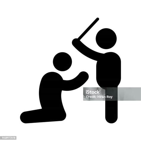 Coercion Forcing Ragging Icon Black Vector Graphics Stock Illustration