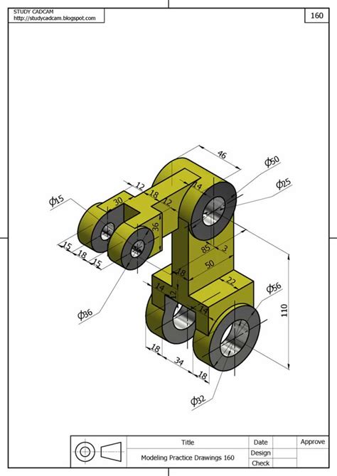 Ölçülendirilmiş Perspektif Resim Örnekleri Makine Eğitimi Autocad Isometric Drawing