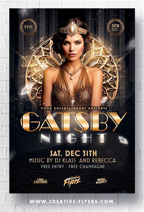 Elegant Gatsby Night Flyer Template The Great Gatsby Poster Great