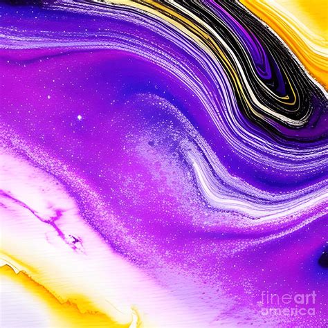 Marble Galaxy In Royal Purple And Gold Splash Ceramic Art By Loca Loco