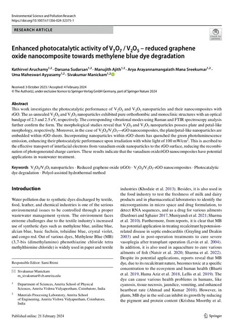 Kathirvel Aruchamy On Linkedin I Am Delighted To Say That Our Research Work Is Published In
