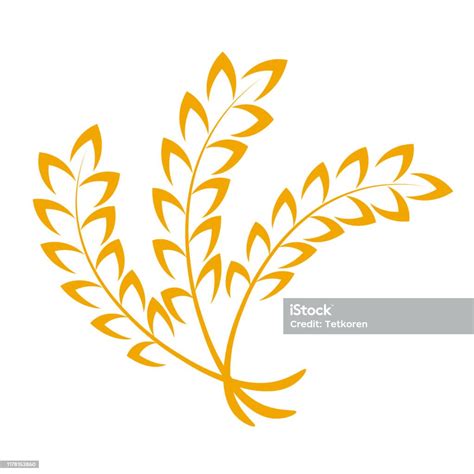 밀 또는 보리 귀 수확 밀 곡물 성장 쌀 줄기 와 전체 빵 곡물 또는 필드 시리얼 영양 호밀 곡물 농산물 귀 기호 격리된 벡터 아이콘 가을에 대한 스톡 벡터 아트 및 기타