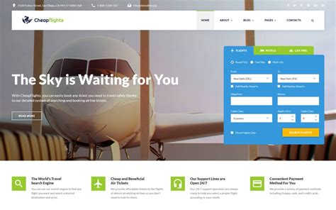 Flight Booking Website Template 53104 Templatemonster