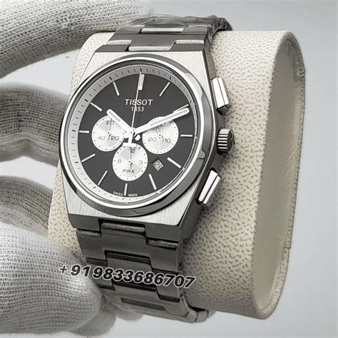 Tissot 1853 T Classic Prx Chronograph Black Dial Stainless Steel Strap