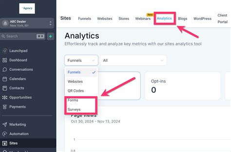 Analytics For Forms And Surveys In Gohighlevel