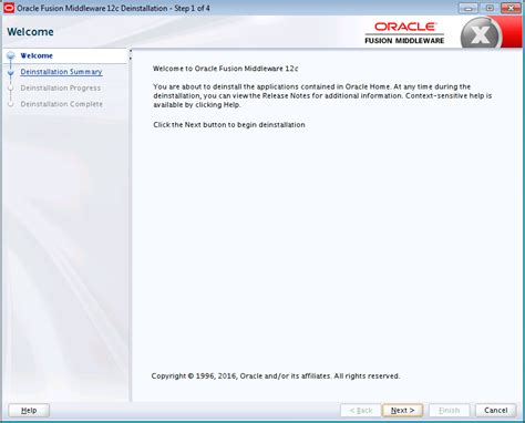Oracle Universal Installer Deinstallation Screens