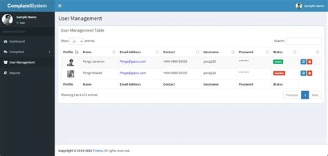Complaint Management System Free Template In Php And Bootstrap