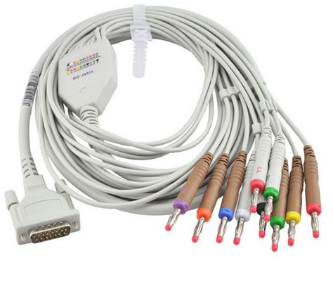 China Medical 10 Lead Ecg Cable One Piece Eeg Ekg Ecg Cable With Banana