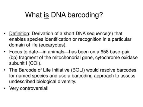Ppt Dna Barcoding A New Diagnostic Tool For Rapid Species Recognition Identification And