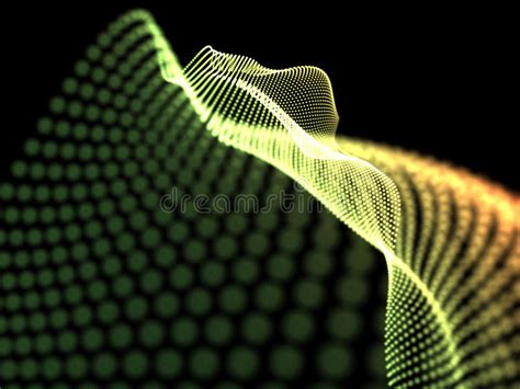 Abstract Particles Flow Analysis On Glow Background Big Data Infographic Concept Stock