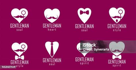 신사 하트 벡터 아이콘 또는 로고 세트 넥타이 콧수염과 안경 기호 컬렉션 맨 클럽 남성 스타일과 패션과 심장 모양 0명에 대한 스톡 벡터 아트 및 기타 이미지 Istock