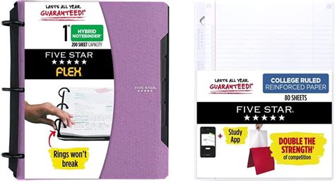 Five Star Flex Hybrid Notebinder 1” Binder With Tabs
