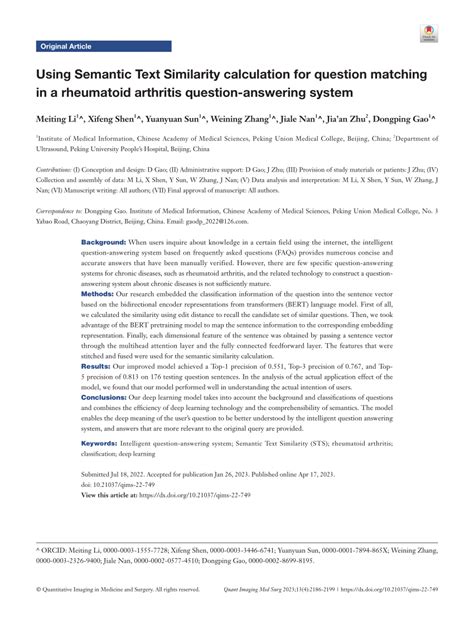 Pdf Using Semantic Text Similarity Calculation For Question Matching