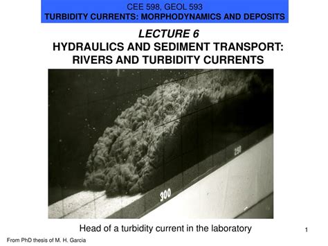 Ppt Lecture 6 Hydraulics And Sediment Transport Rivers And Turbidity Currents Powerpoint