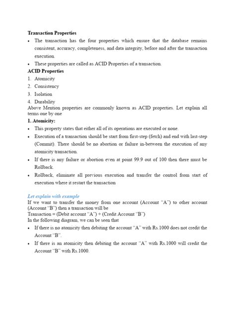 Transaction Properties Pdf