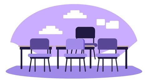 Chairs Surround Tables In Classroom Premium Ai Generated Vector